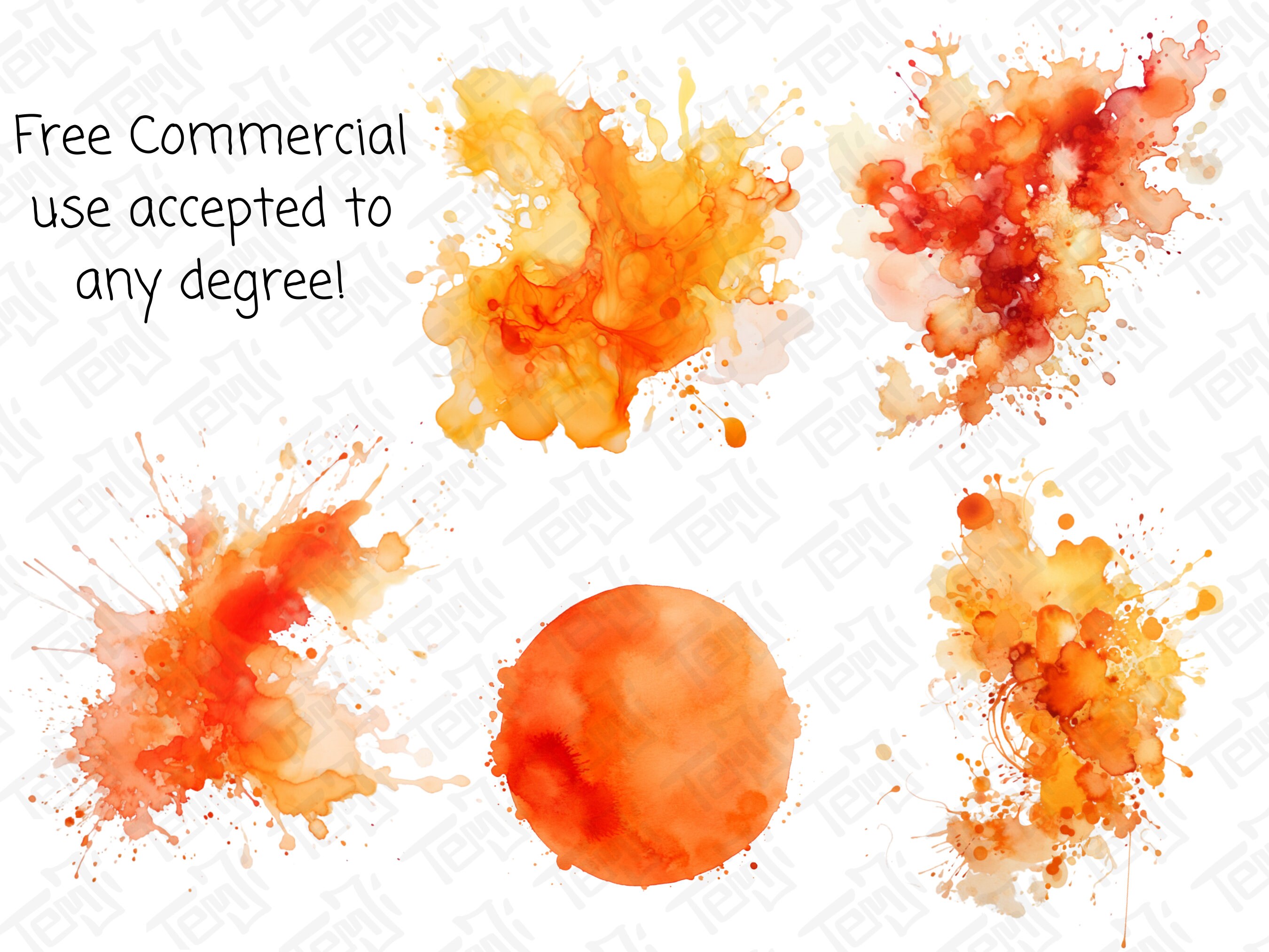 Watercolor Color Splash PNG Paint Splatter Clipart | PNG, Commercial ...