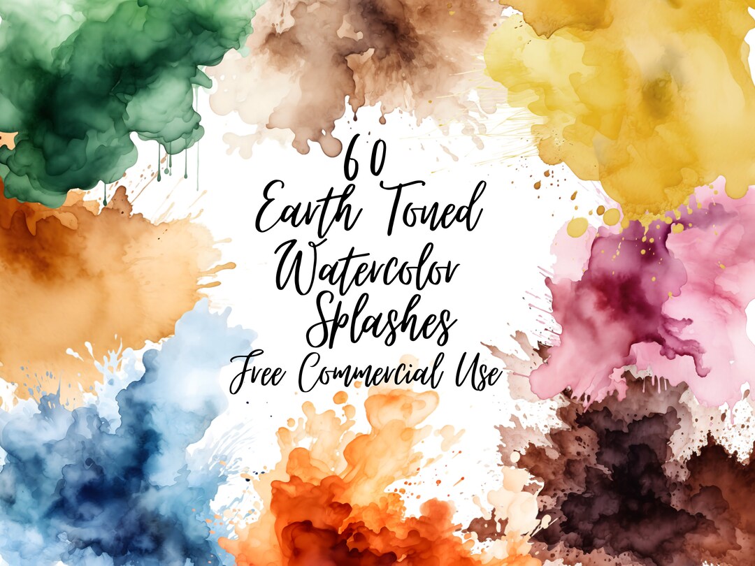 Watercolor Color Splash PNG Boho Paint Splatter Clipart | PNG ...