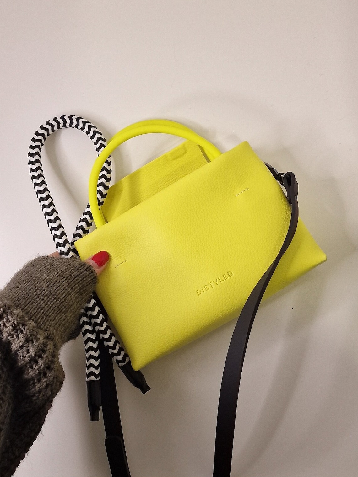 Neon Yellow Mini Purse, Vegan Leather Crossbody Bag - Etsy