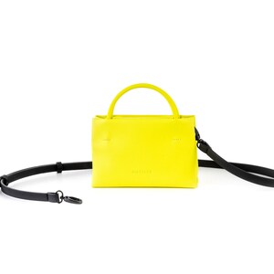 Neon Yellow Mini Purse, Vegan Leather Crossbody Bag - Etsy
