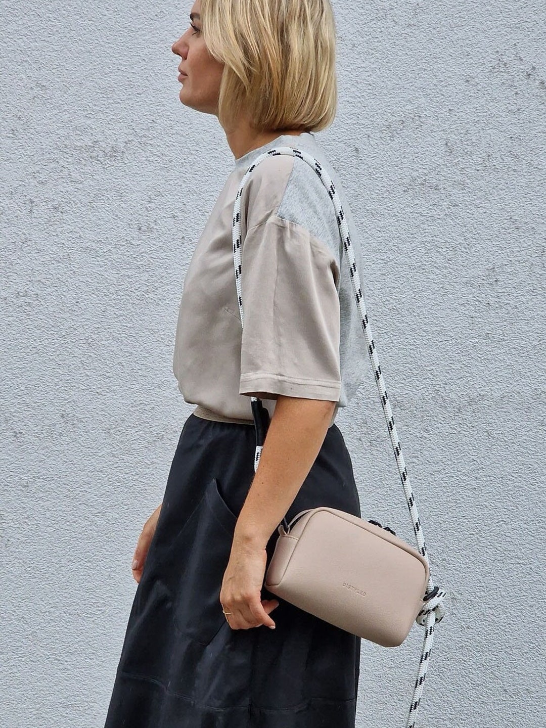Black Vegan Leather Crossbody Bag, Paracord Strap, Urban Style - Etsy