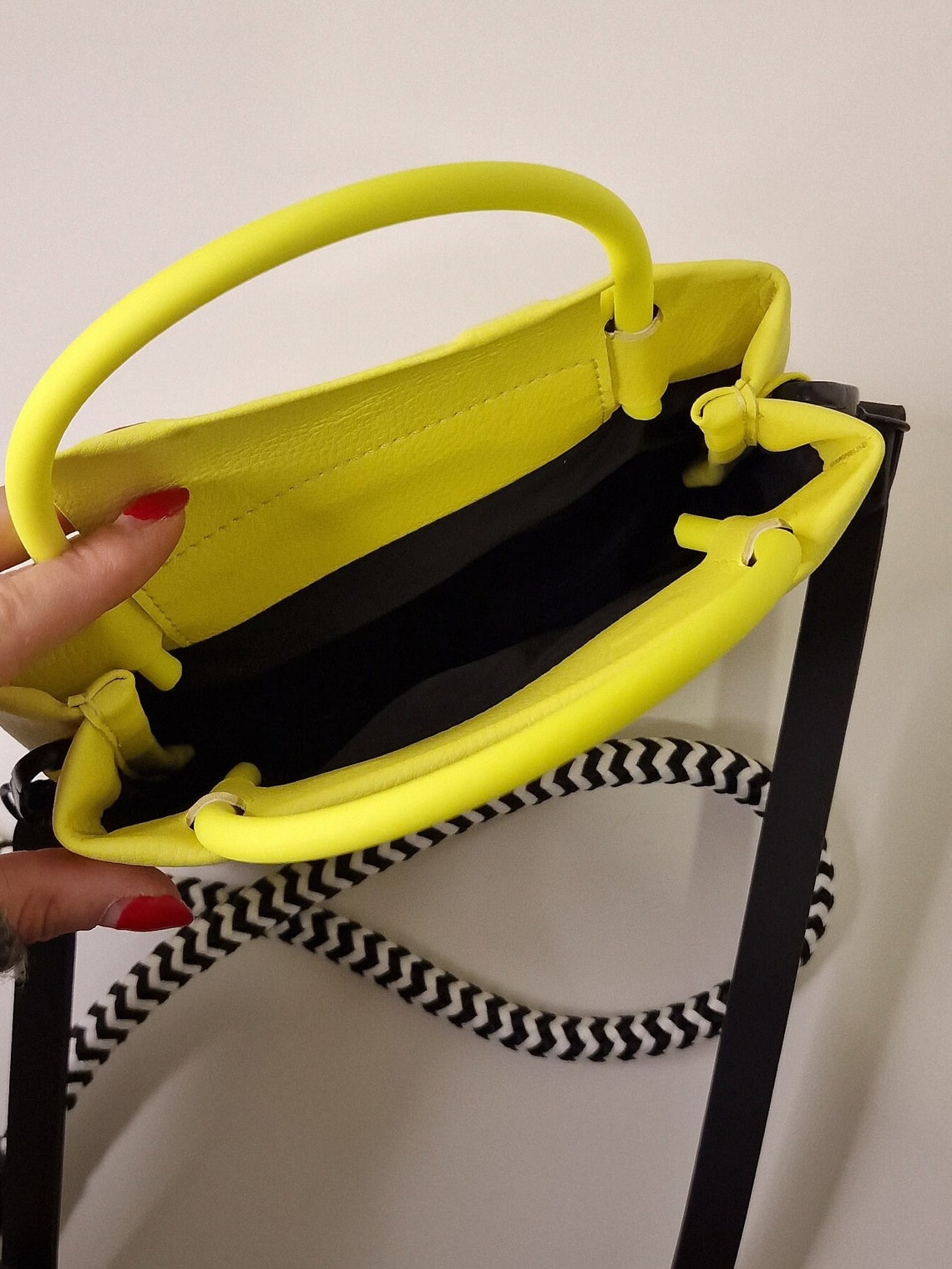 Neon Yellow Mini Purse, Vegan Leather Crossbody Bag - Etsy