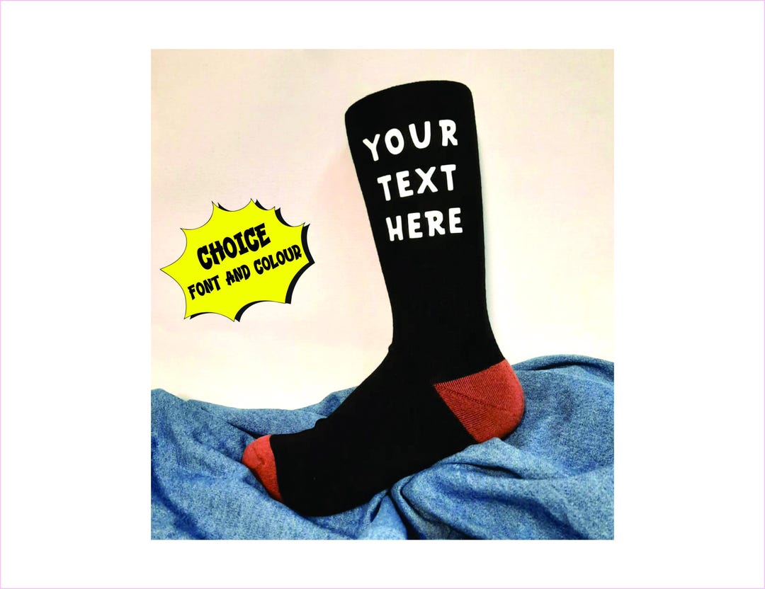 Customized Socks for Men, Socks With Text, Your Text Here, Custom Socks ...