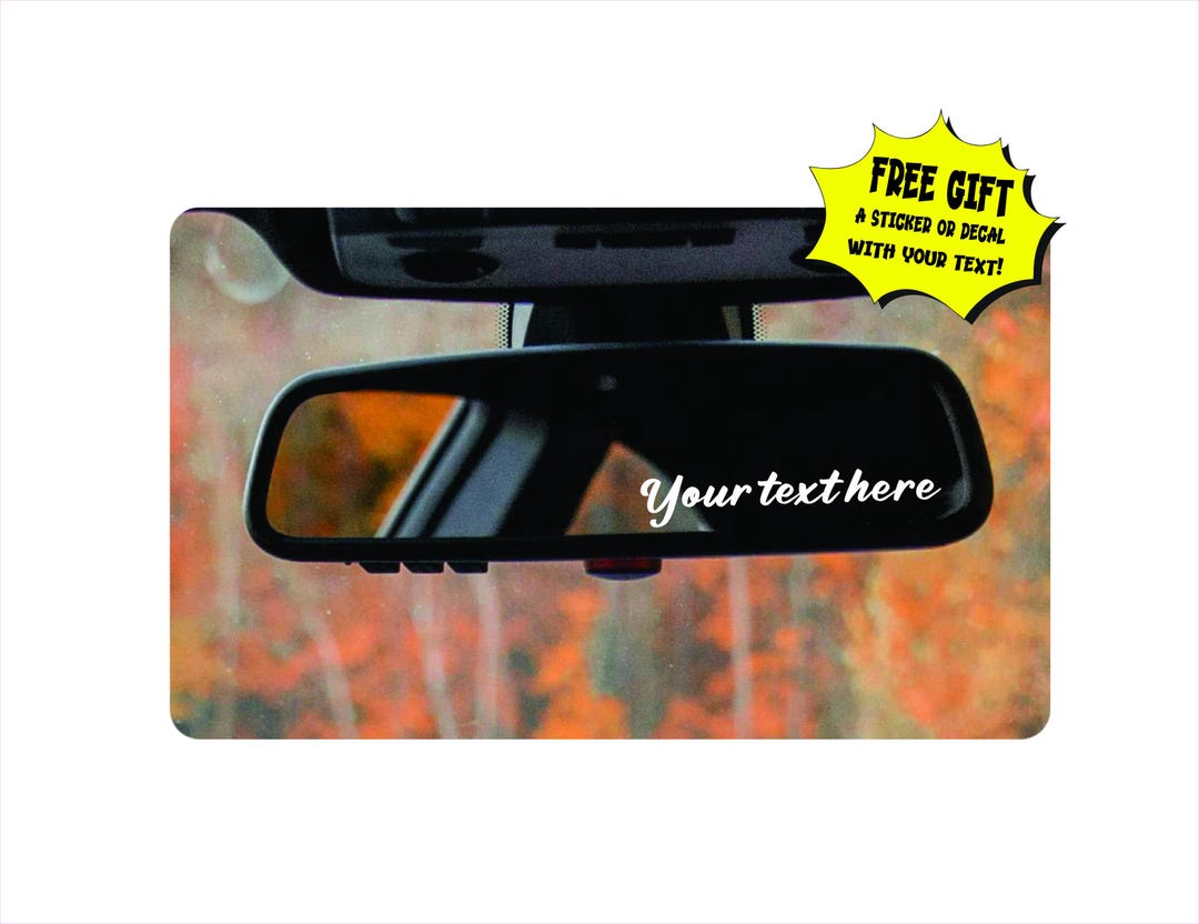 Rearview Decal, Custom Mirror Sticker, Rearview Mirror Decal, Custom ...