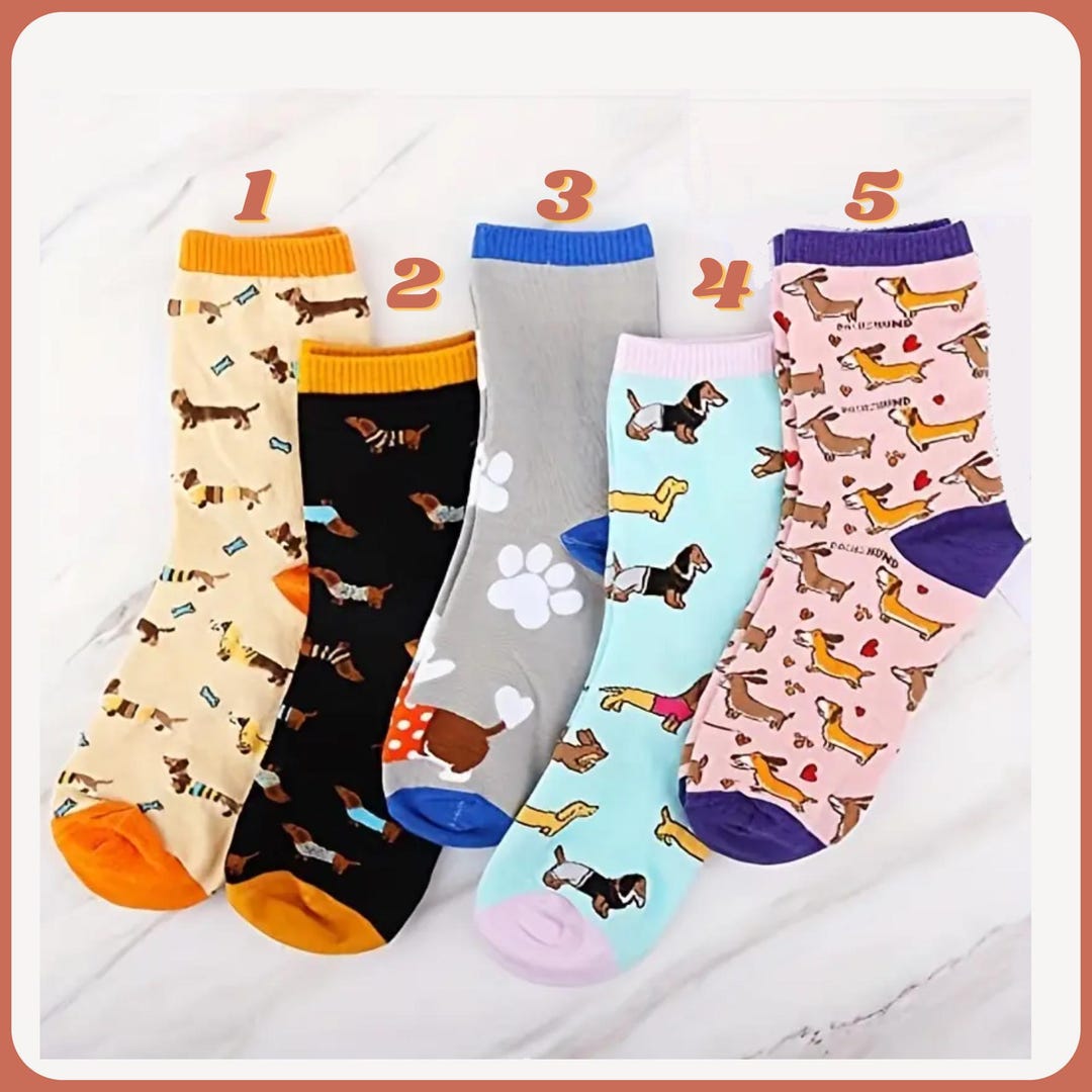 Dachshund Socks for Women, Wiener Dog Lover Gift, US Women Size 5-8 - Etsy
