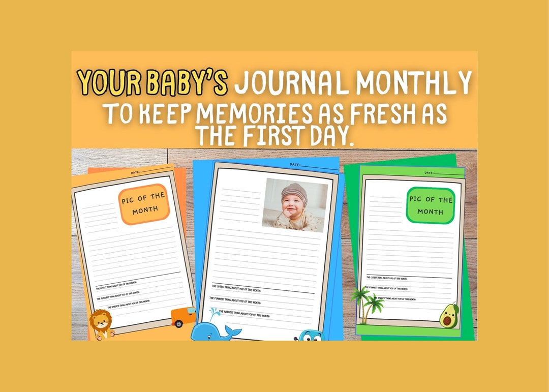 Baby Memory Book Monthly Journal Printable Childhood Keepsake Journal ...