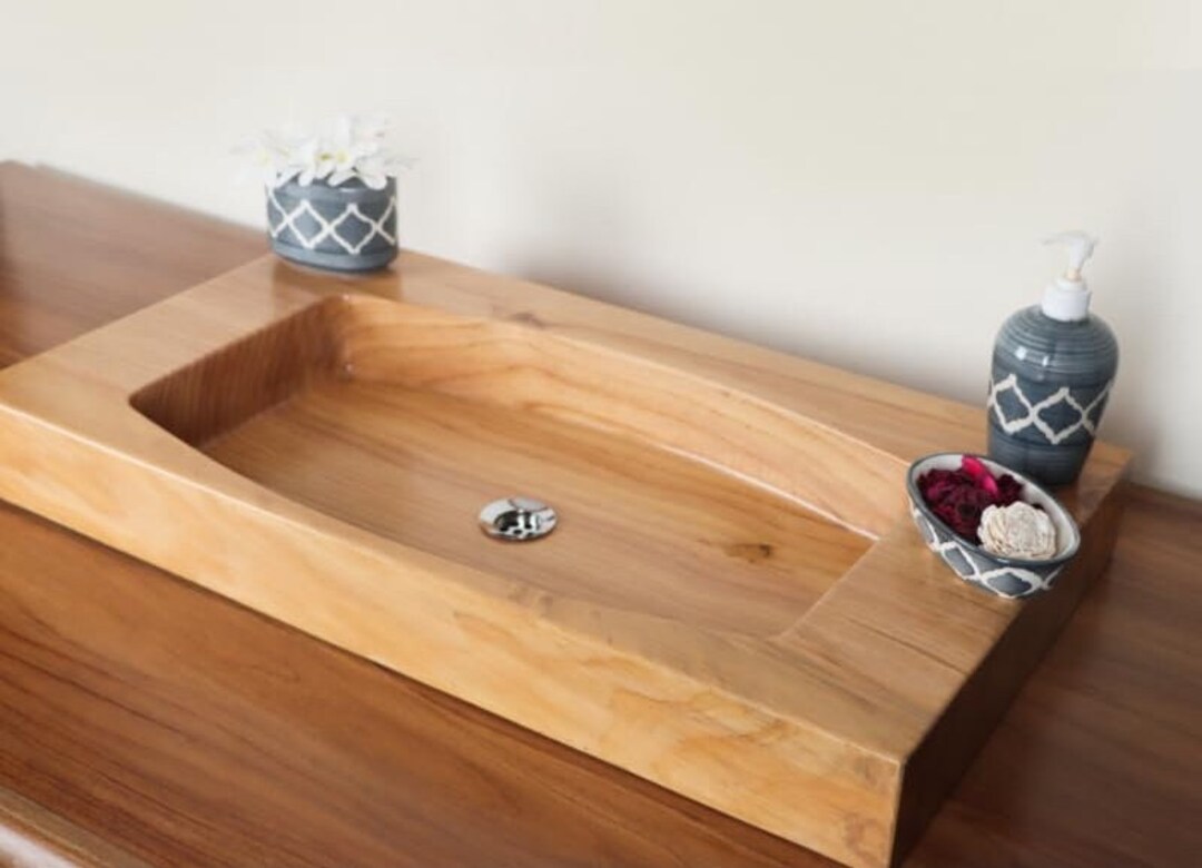 Handmade Wooden Teak Wood Bathsink,handcarve Basin,wooden Basin ...