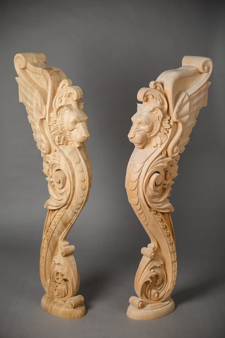 Hand Carved Decorative Wood Post, Carved Stair Newel Style Post ...