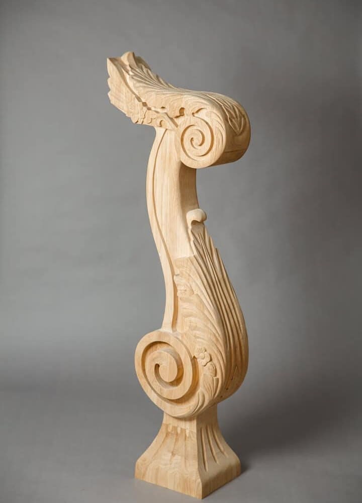 Hand Carved Decorative Wood Post, Carved Stair Newel Style Post ...