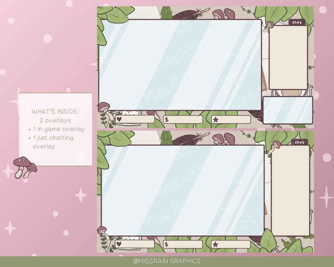 Animated Cozy Twitch Overlay Cute Overlay/screens for Streaming ...