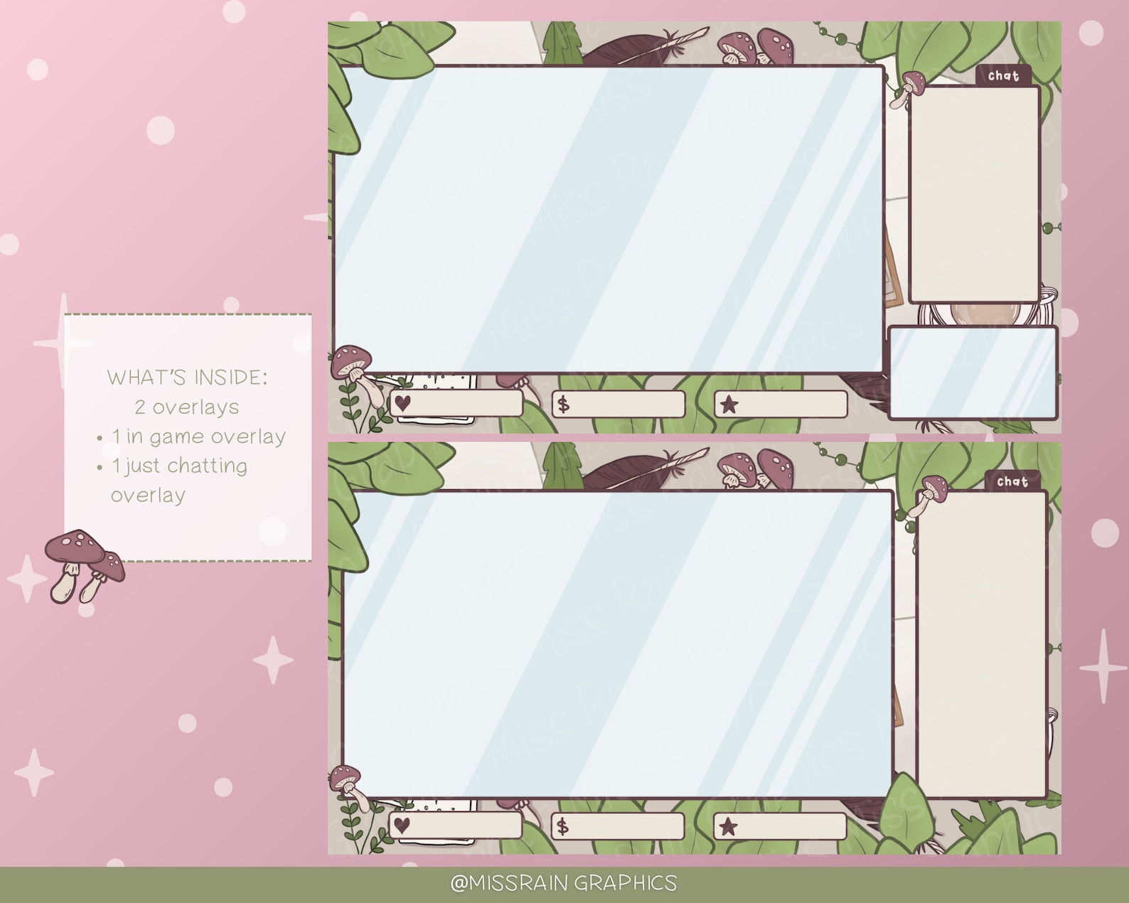 Animated Cozy Twitch Overlay - Cute Overlay/screens for Streaming ...