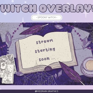 Animated Spooky Witch Overlay - Cute Overlay/screens for Twitch ...