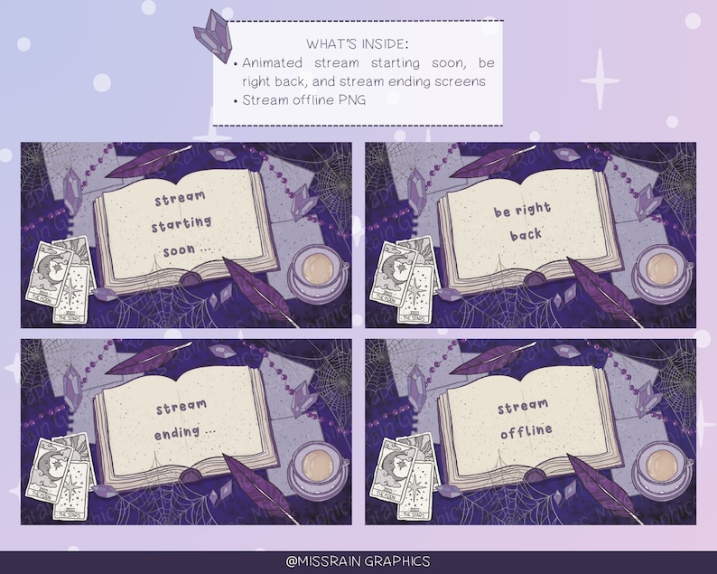 Animated Spooky Witch Overlay - Cute Overlay/screens for Twitch ...