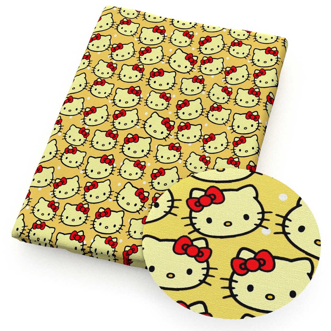 Hello Kitty Fabric Cartoon Fabric Polyester Cotton Fabric - Etsy