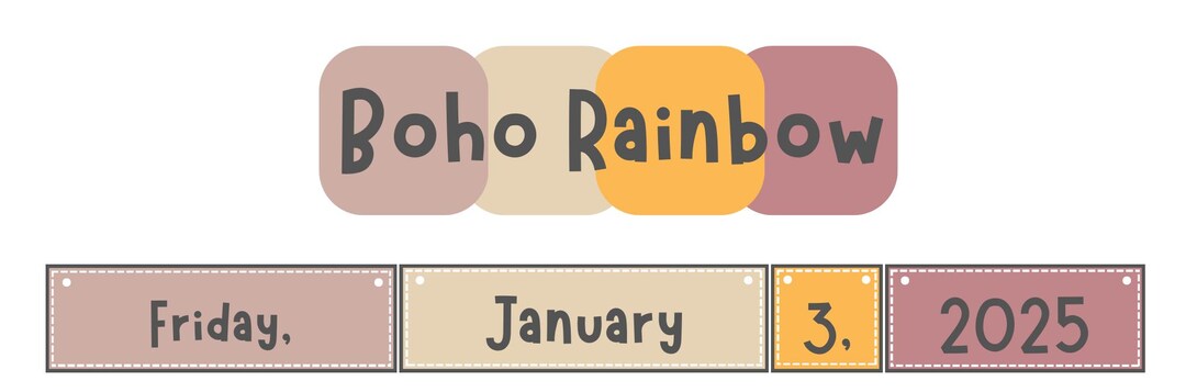 Boho Rainbow Hanging Flip Calendar - Etsy