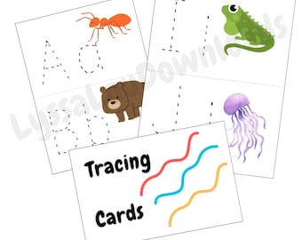 Alphabet Tracing Cards - Etsy