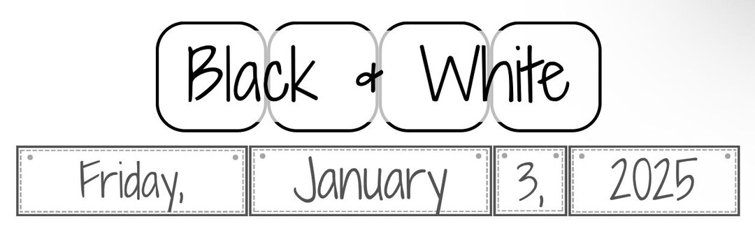 Hanging Flip Calendar Black & White - Etsy