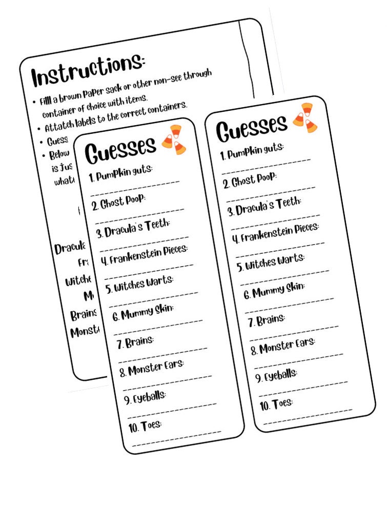 Halloween Touch & Feel Digital Download - Etsy