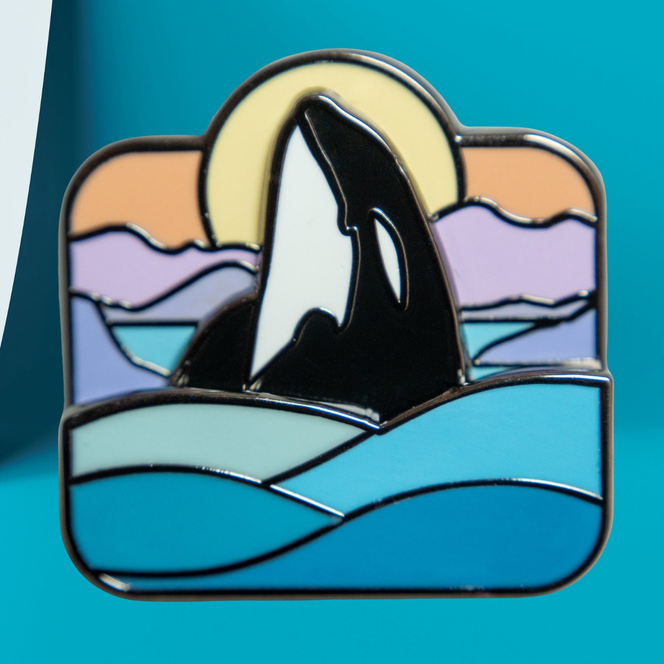 Orca Sliding Pin, Orca Hard Enamel Pin, Metal Whale Enamel Pin, Killer ...