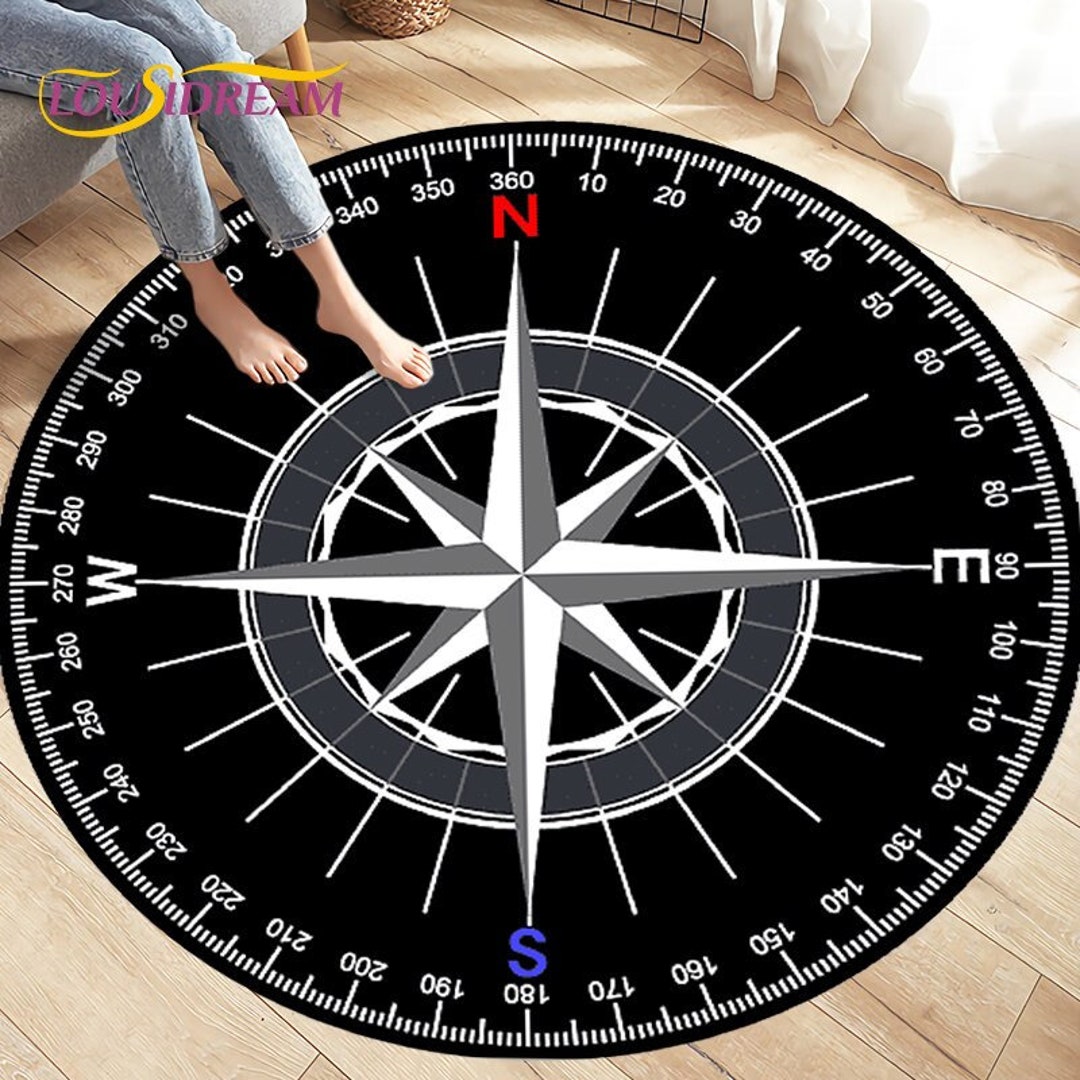 Compass Round Rug Carpet New Gift Carpet Custom Rugs 6 - Etsy