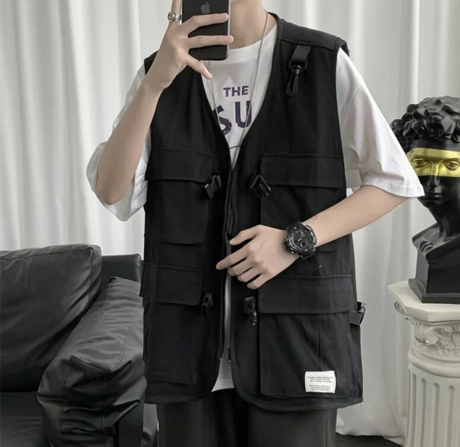 Black Vest New Style Clothing Vest - Etsy