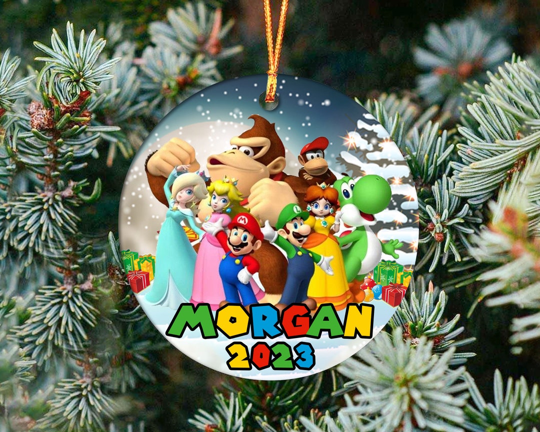 Personalized Super Mario Ornament Mario Characters Xmas - Etsy