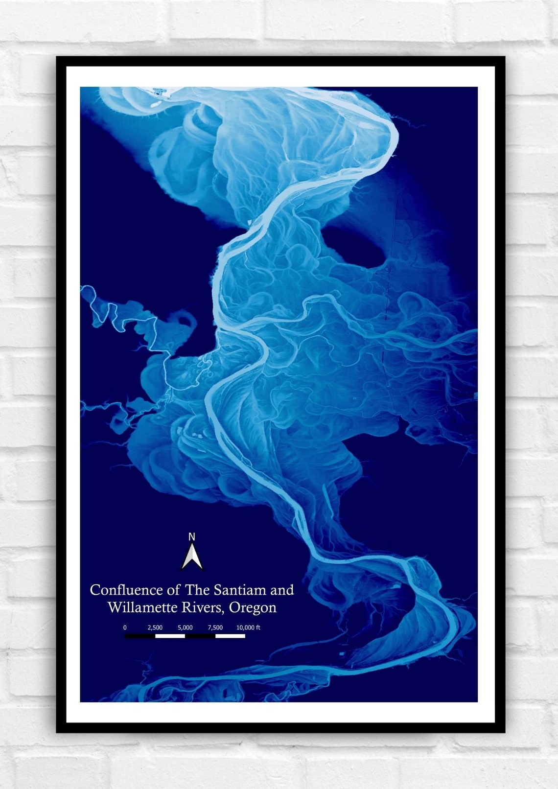 Willamette River Santiam River Historical Map Print or Digital Download ...