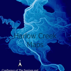 Willamette River Santiam River Historical Map Print or Digital Download ...