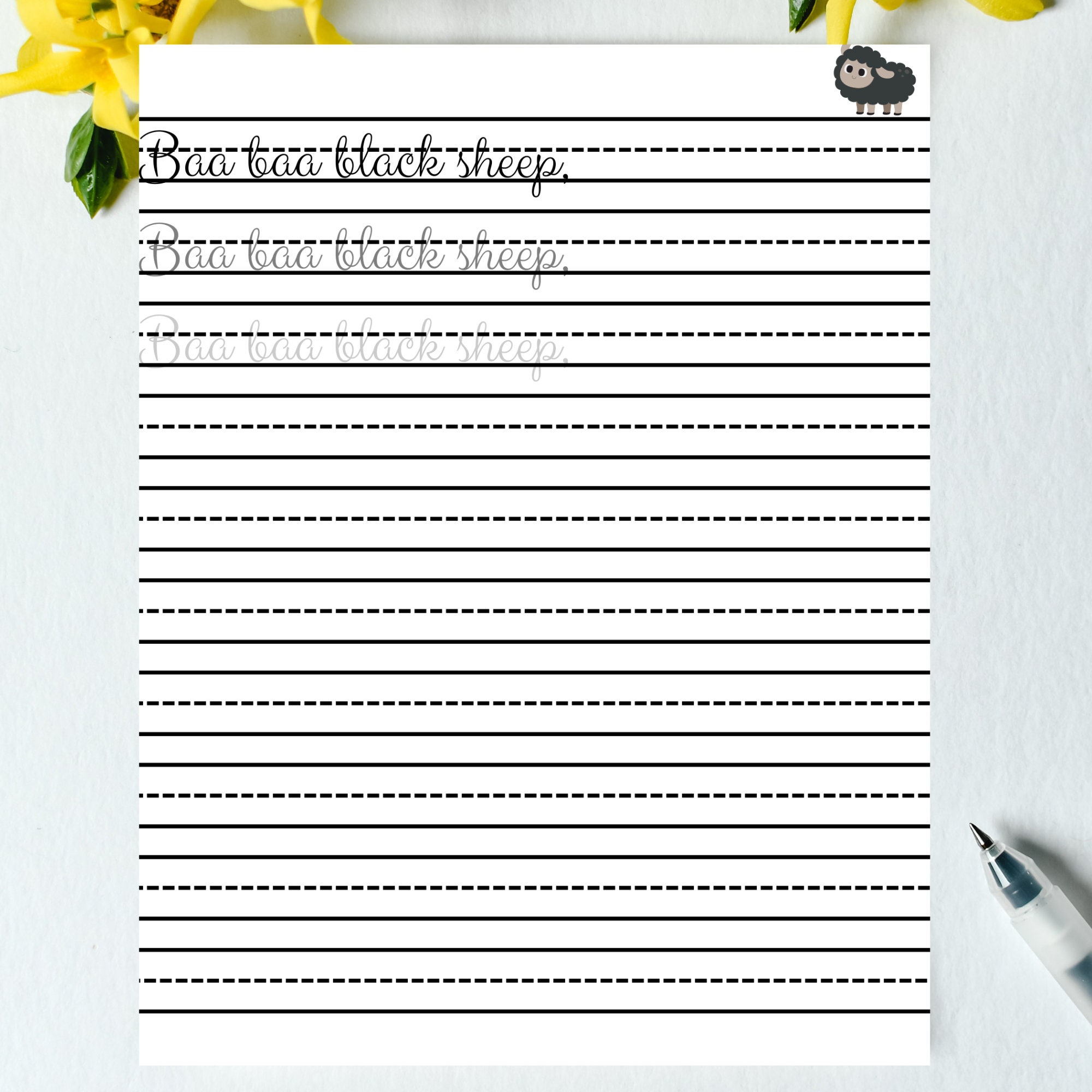 Practice Cursive Handwriting Using Nursery Rhymes - Etsy