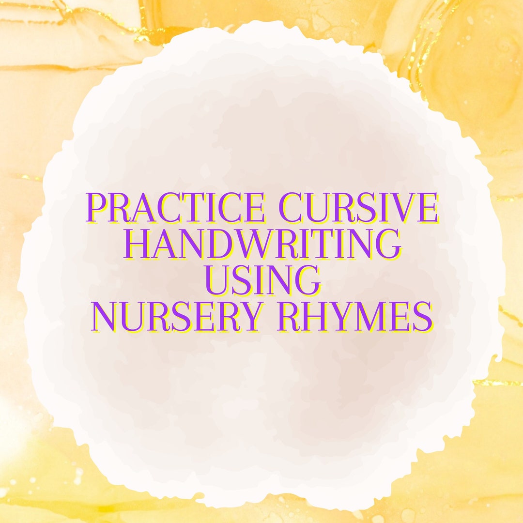 Practice Cursive Handwriting Using Nursery Rhymes - Etsy