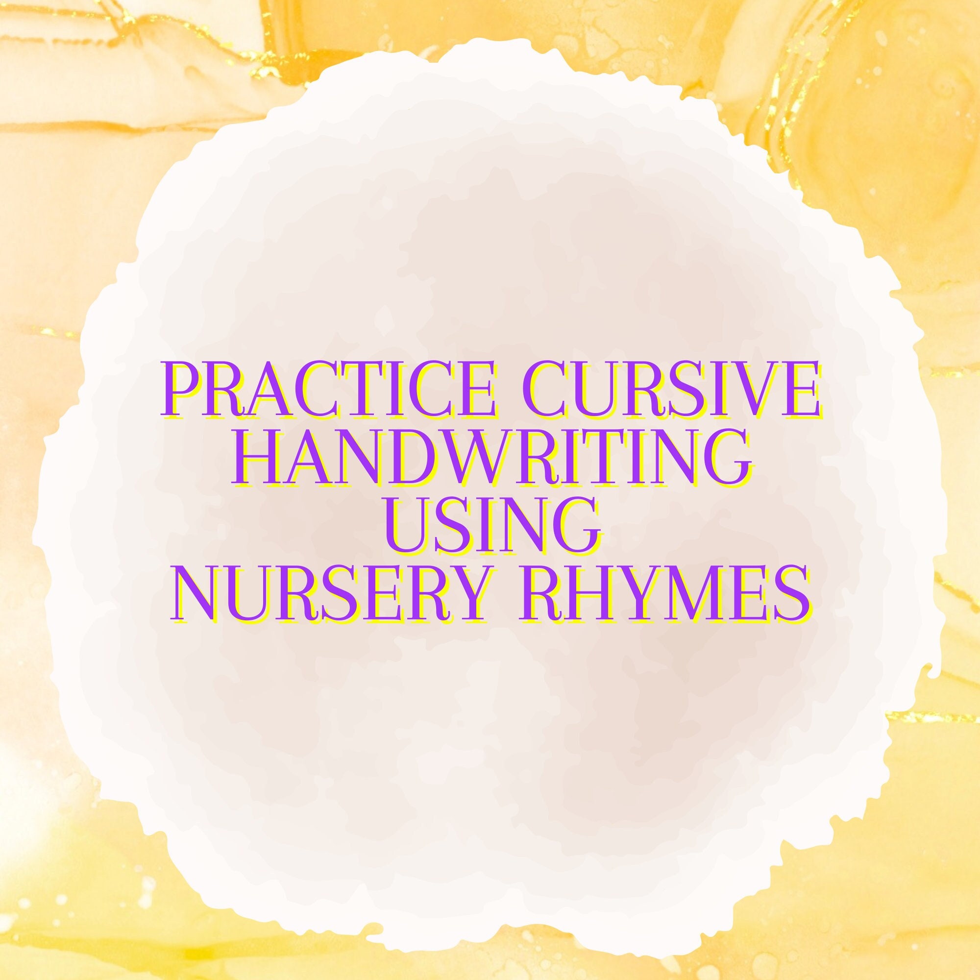 Practice Cursive Handwriting Using Nursery Rhymes - Etsy