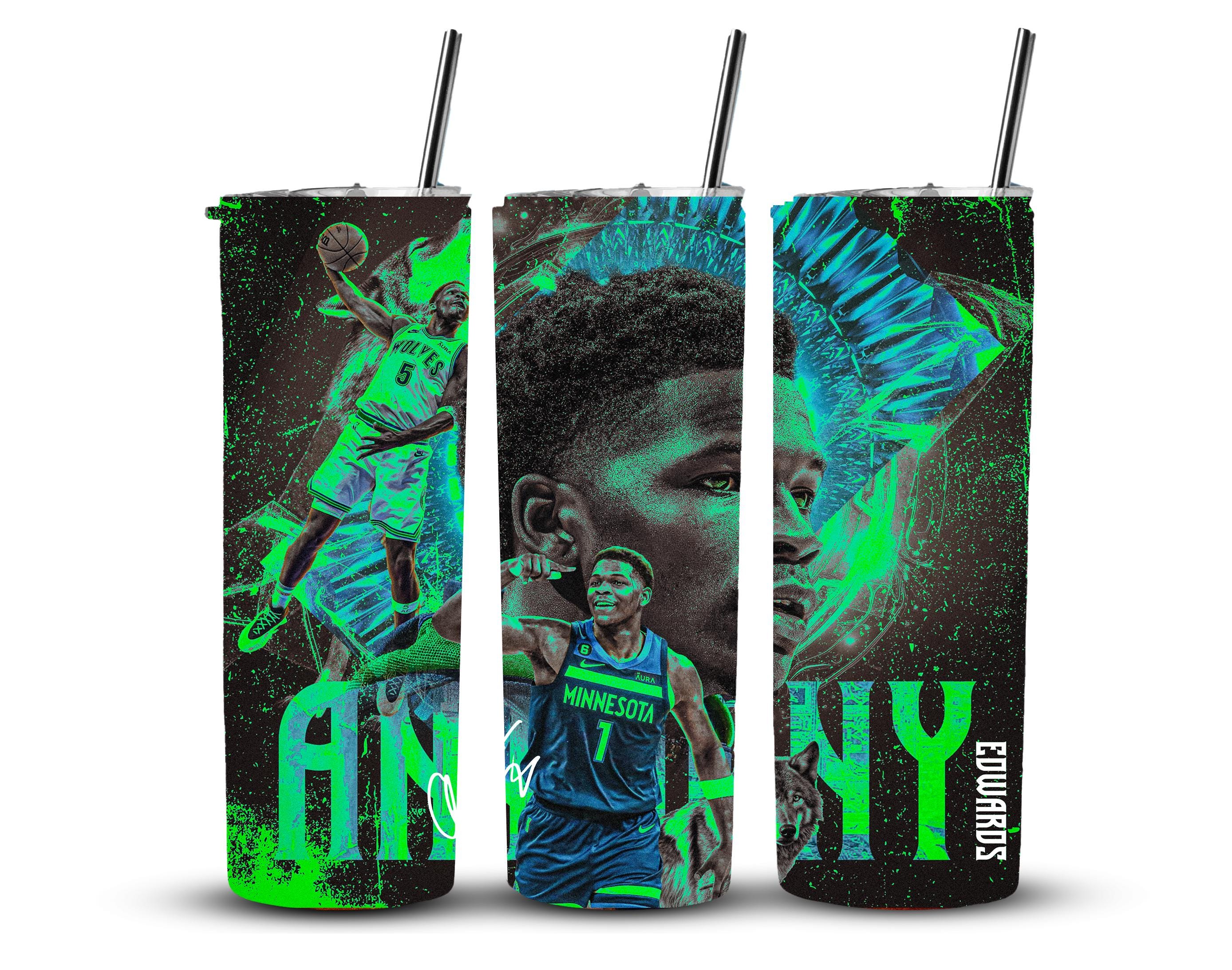 Anthony Edwards Tumbler Wrap 20 Oz Digital Art PNG, Limited Edition ...