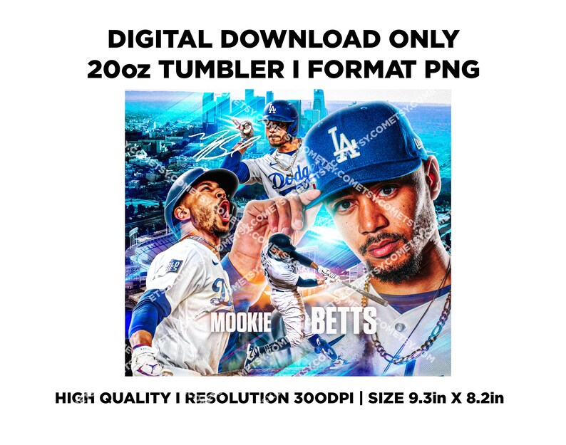 Mookie Betts Tumbler 20oz Wrap Design, Limited Edition, Digital ...