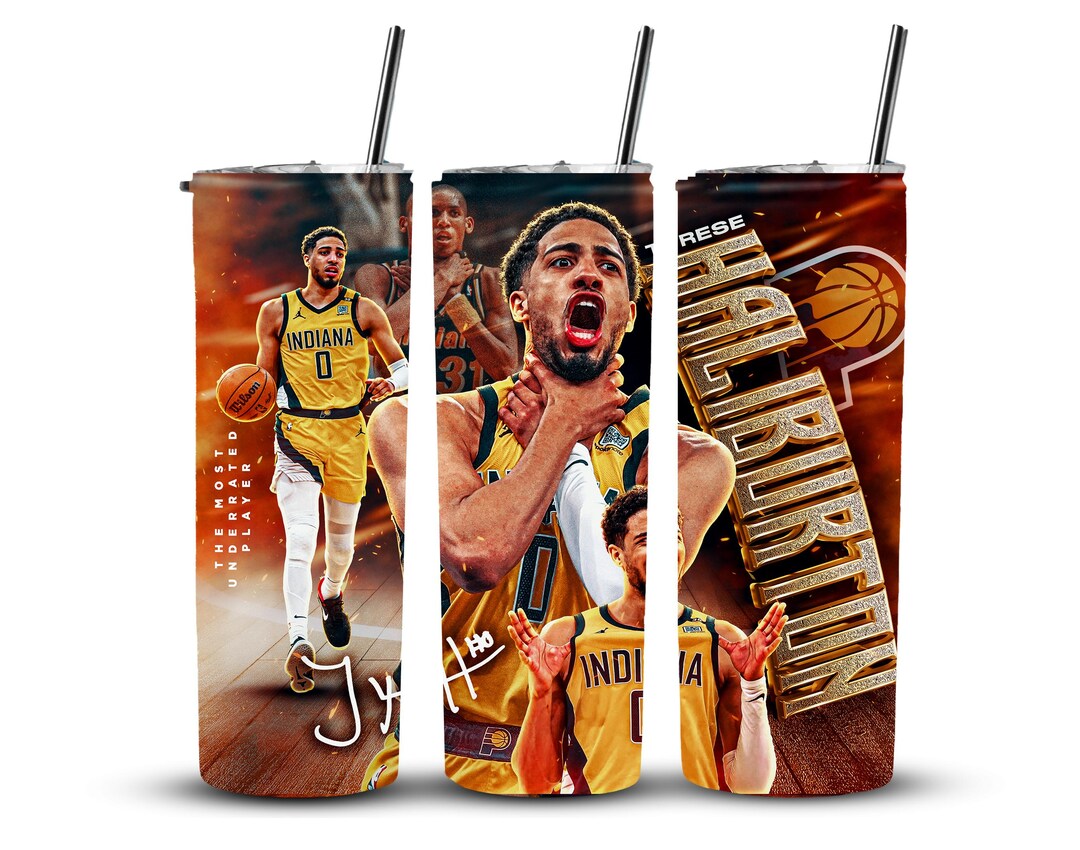 Tyrese Haliburton Tumbler Wrap Design PNG | 20oz Skinny Tumbler Design ...
