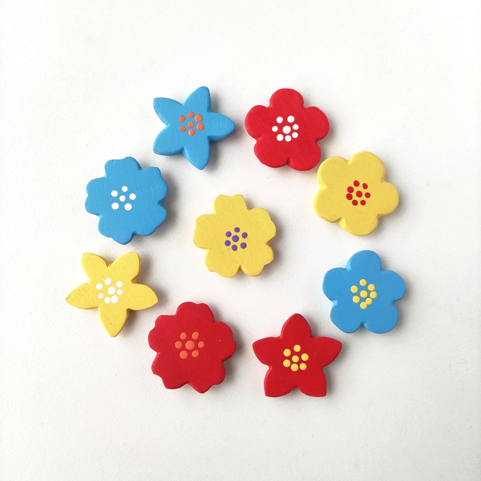 Handmade Wooden Spring Flowers Toy Set: Montessori Playset - Etsy