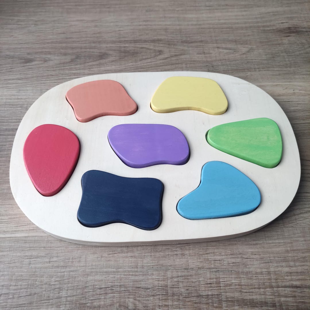 Forms Puzzle Wooden Sensorial Toy Montessori Educational Handmade ...