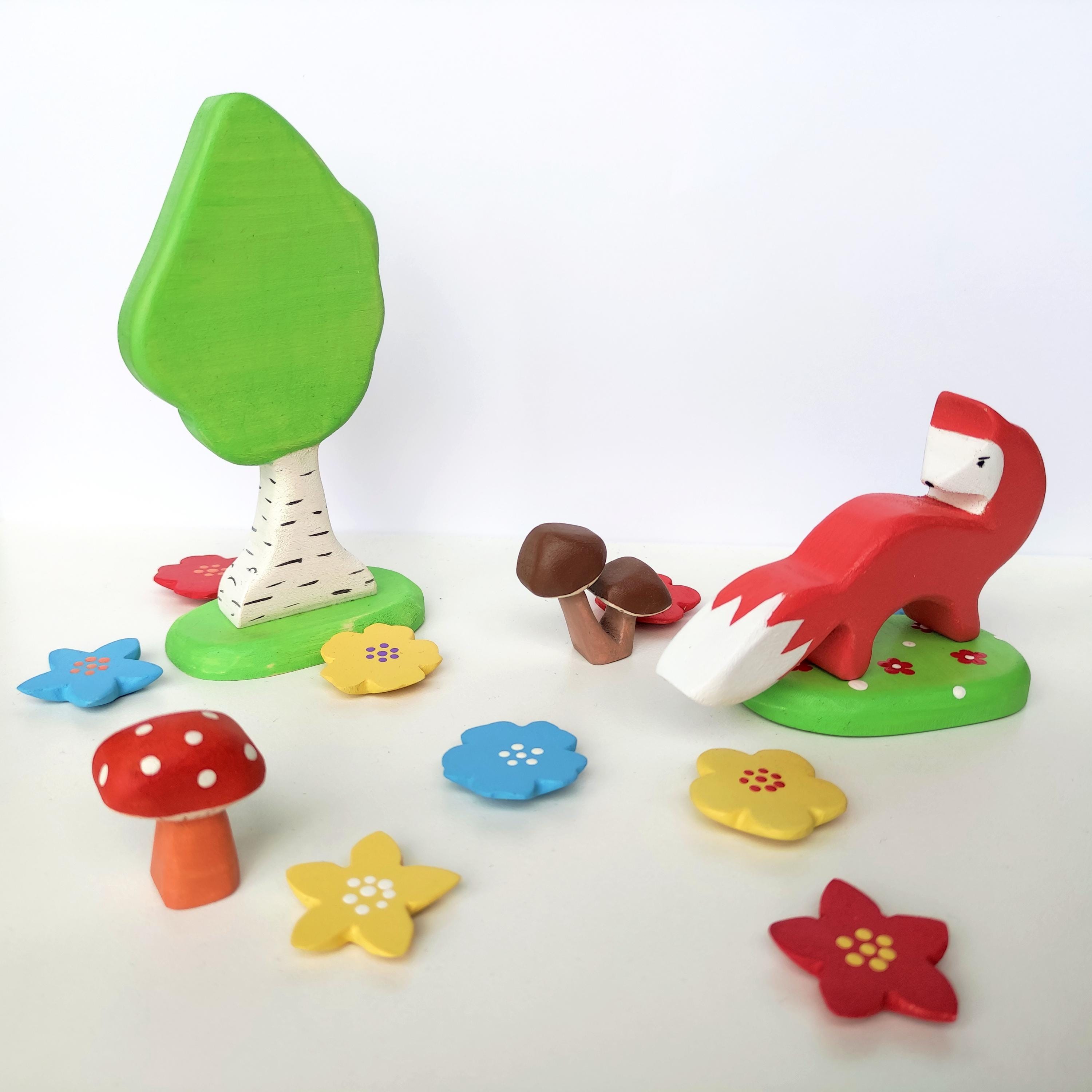 Handmade Wooden Spring Flowers Toy Set: Montessori Playset - Etsy