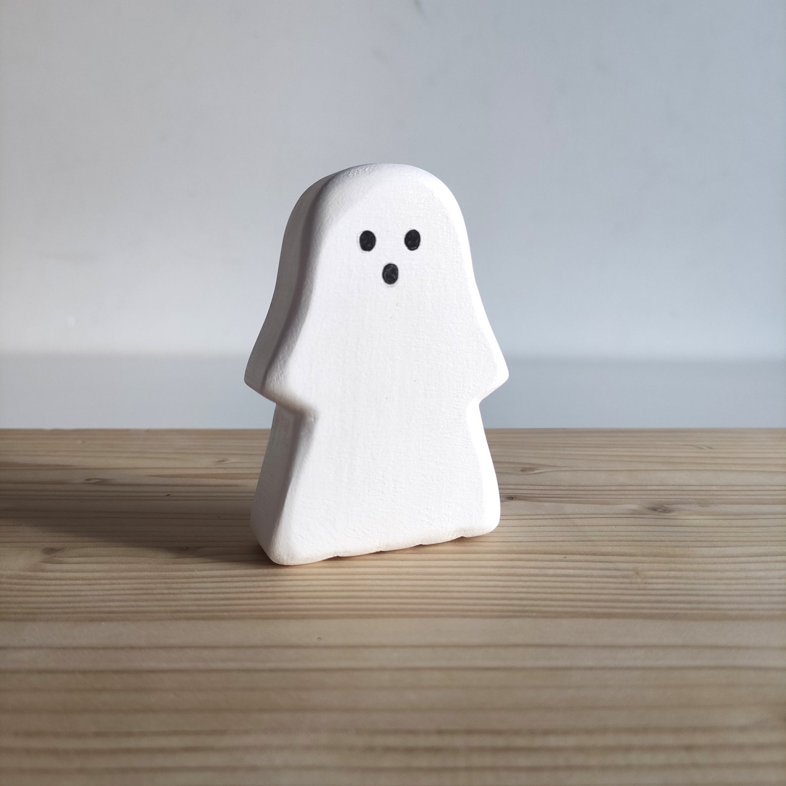 Handmade Wooden Ghost Family Toy Set, Halloween Pumpkin Figurine ...