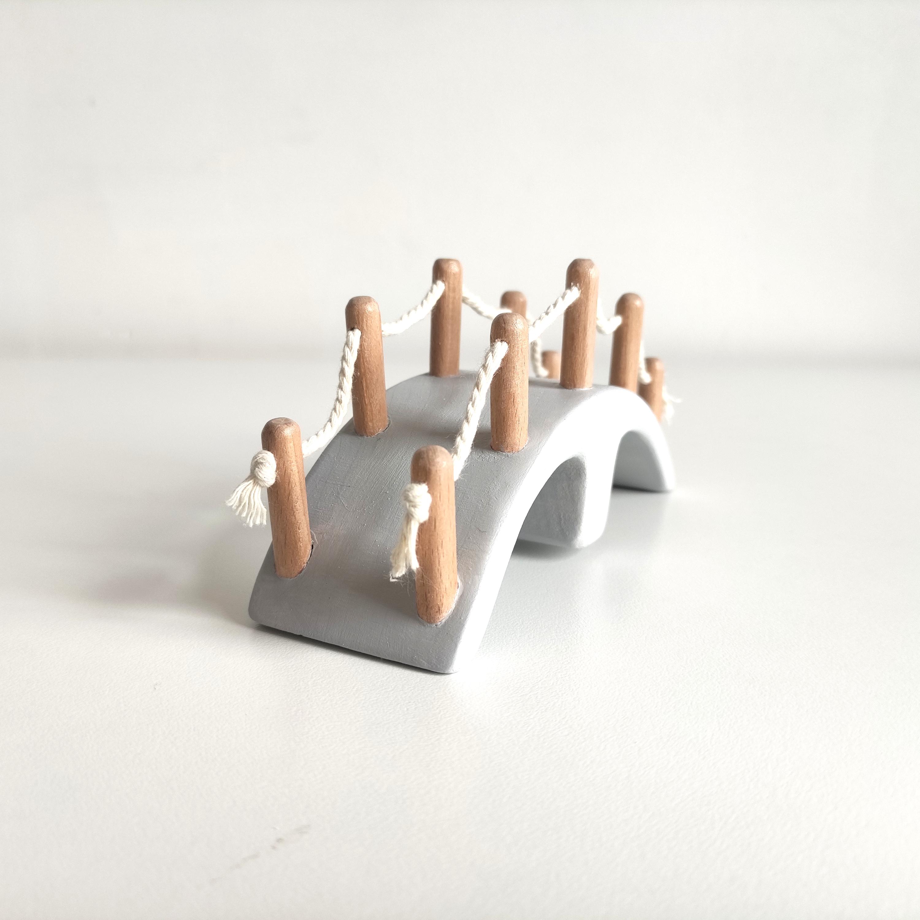 Handmade Wooden Bridge Toy, Waldorf Montessori Playset, Forest ...