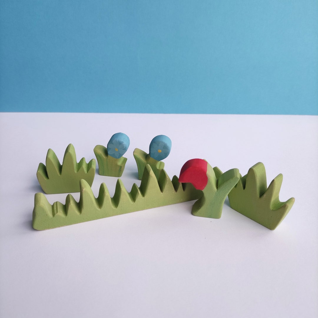 Wooden Toys, Green Flora Toys, Flower Toys, Green Grass Toys, Forest ...