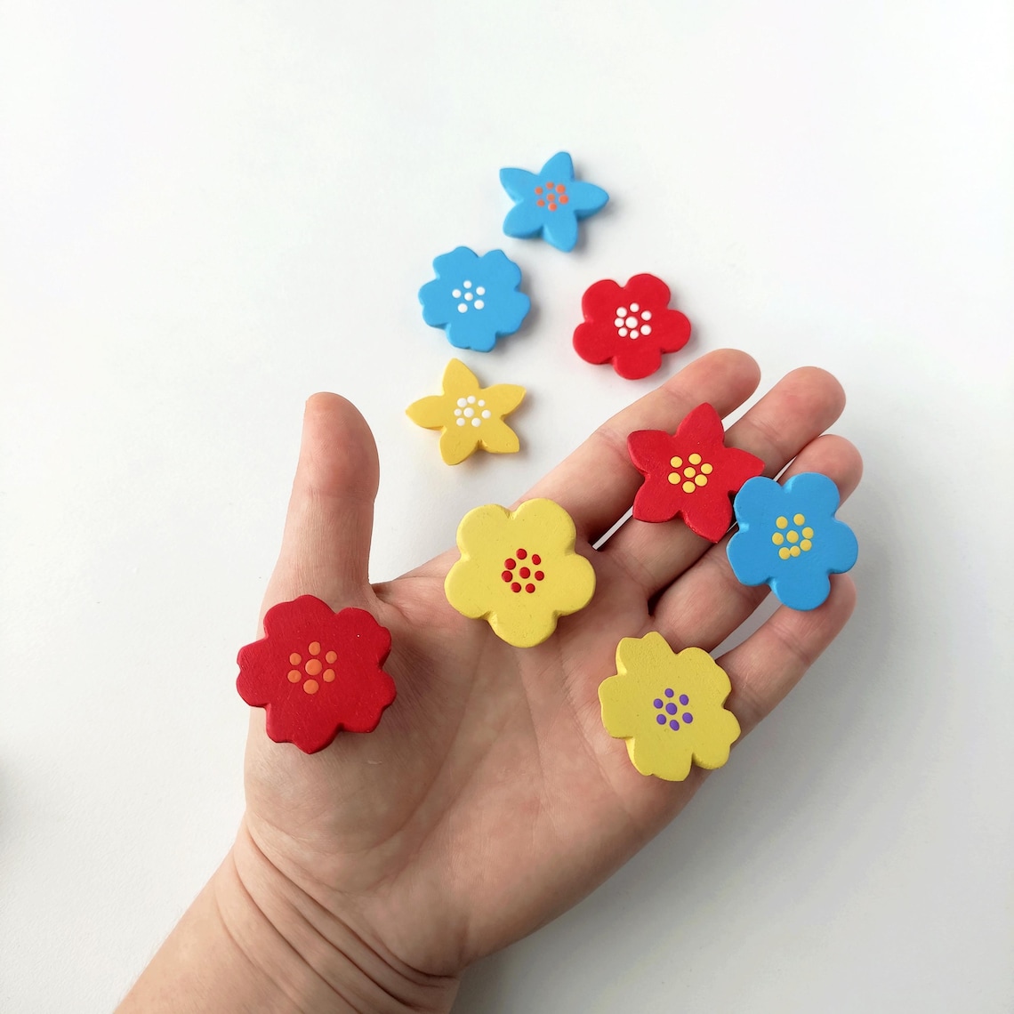 Handmade Wooden Spring Flowers Toy Set: Montessori Playset - Etsy