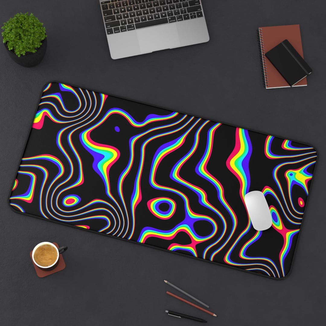 Pattern Wave Mousepad | Aesthetic Desk Mat | Vibrant Wave Design ...
