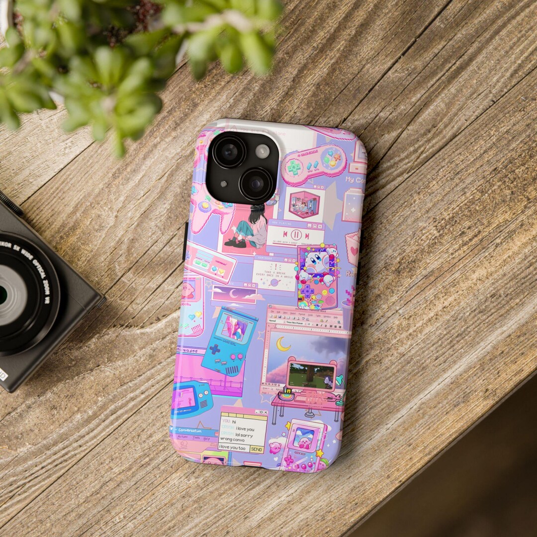 Y2K Cute Pink iPhone Case | Pastel Aesthetic Cover | Retro 2000s Case ...