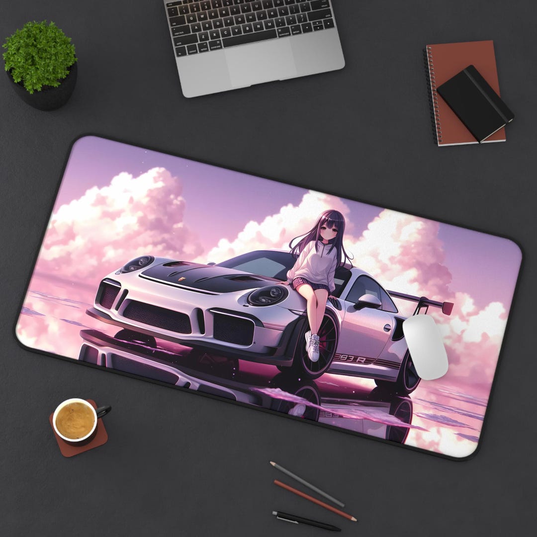 Car Girl Mousepad | Stylish Background Design | Smooth Surface | Desk ...