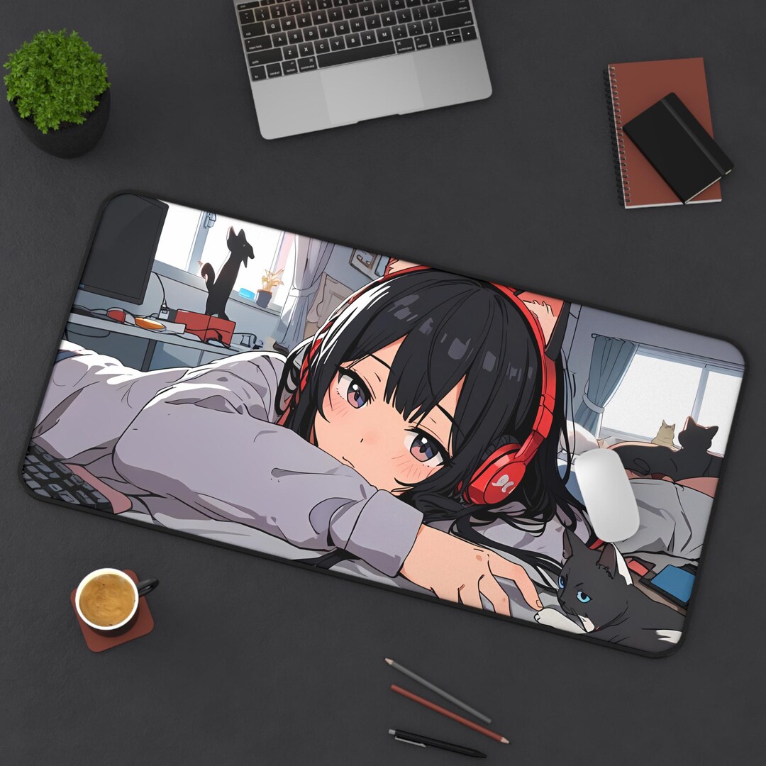 Anime Waifu Girl Deskmat | Sexy Gaming Mousepad | Aesthetic PC Mat ...