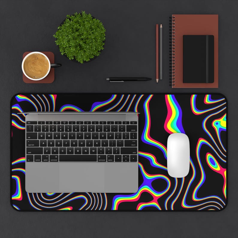 Pattern Wave Mousepad | Aesthetic Desk Mat | Vibrant Wave Design ...