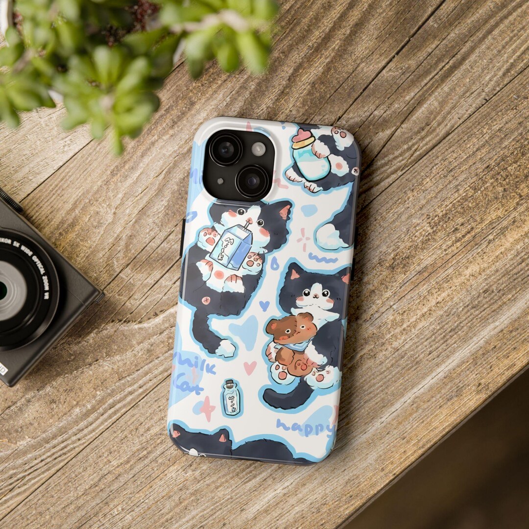 Kawaii Cat iPhone Case | Cute Neko Phone Cover | Adorable Kitten Case ...