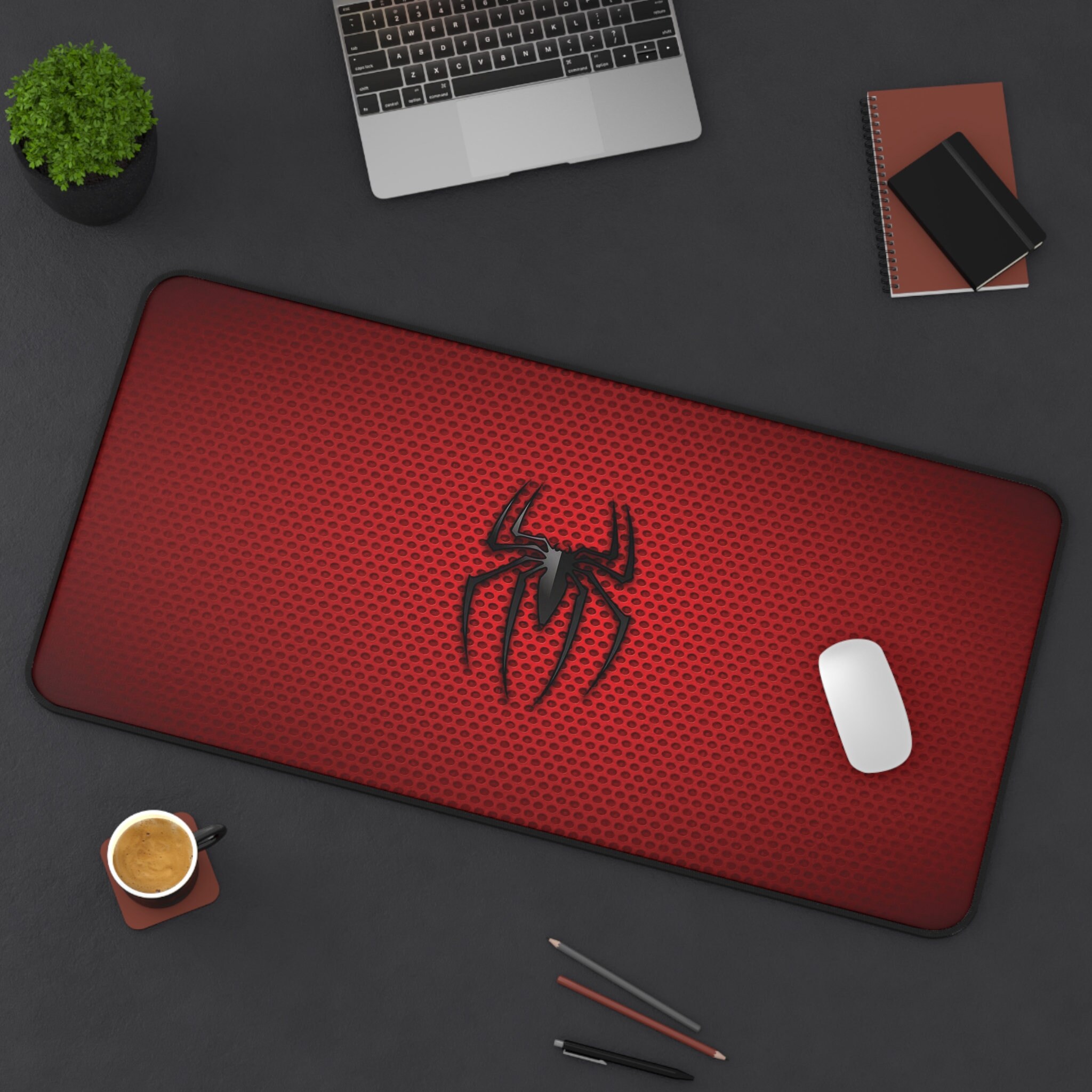 Spider Man Desk Mat Red Gaming Trendy Workspace Desk Mat, Aesthetic ...