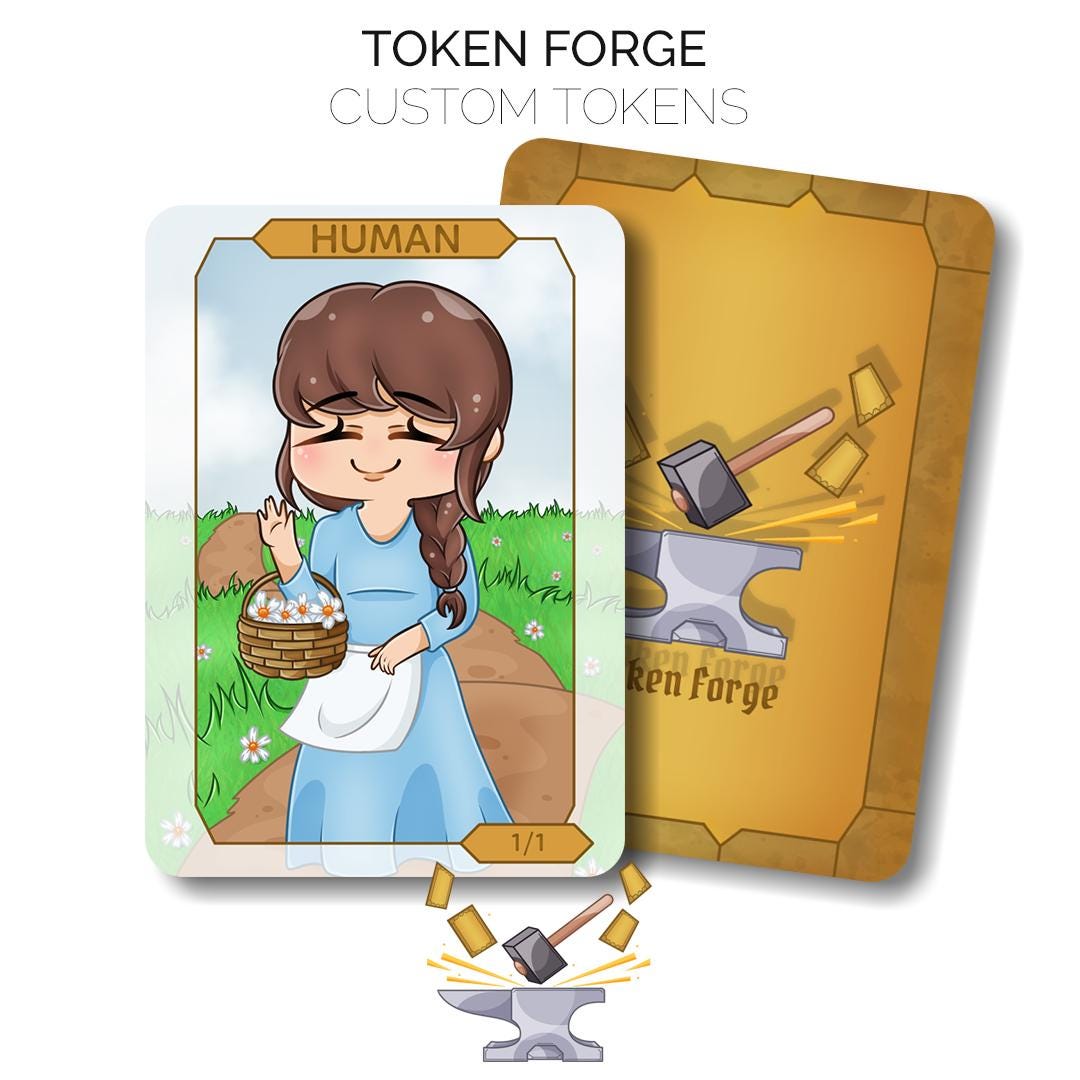 5 Human Tokens for Magic the Gathering - Etsy