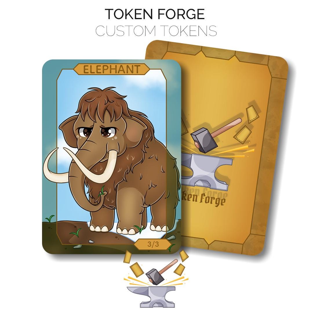 5 Elephant Tokens for Magic the Gathering - Etsy